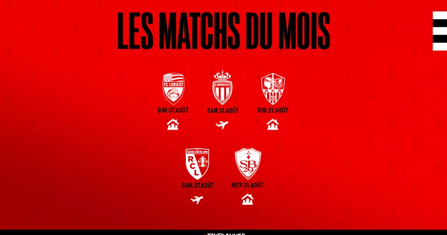 Les matchs du mois d'août | Stade Rennais F.C.